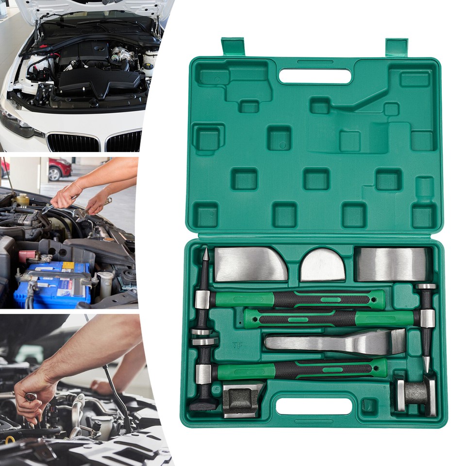 NEW 9pcs Set Hand Car Auto Body Work Hammer Fender Tool Dent Crowbar ...