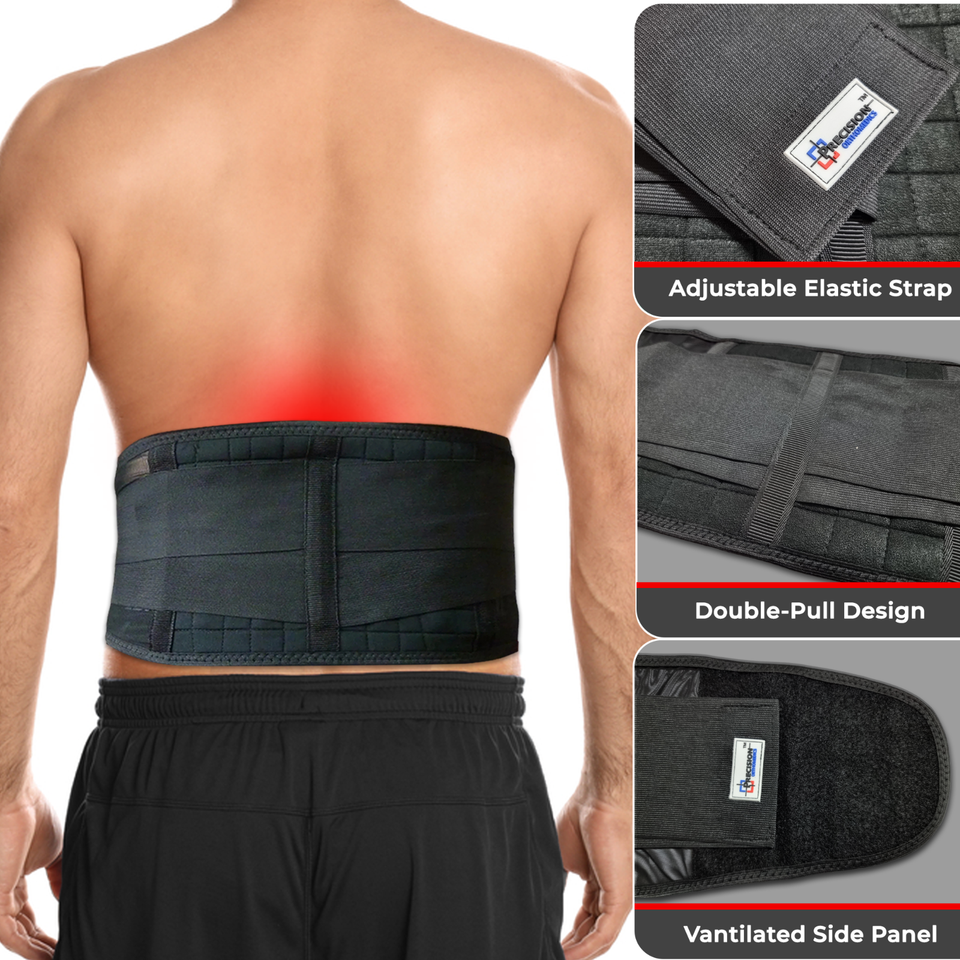 Neoprene Double Pull Magnetic Lumbar Support Lower Back Belt Brace ...