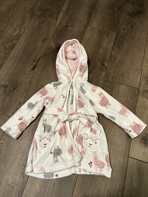 Just One You by Carter's Llama Bath Hooded Robe Baby Girl White/Pink 0 ...