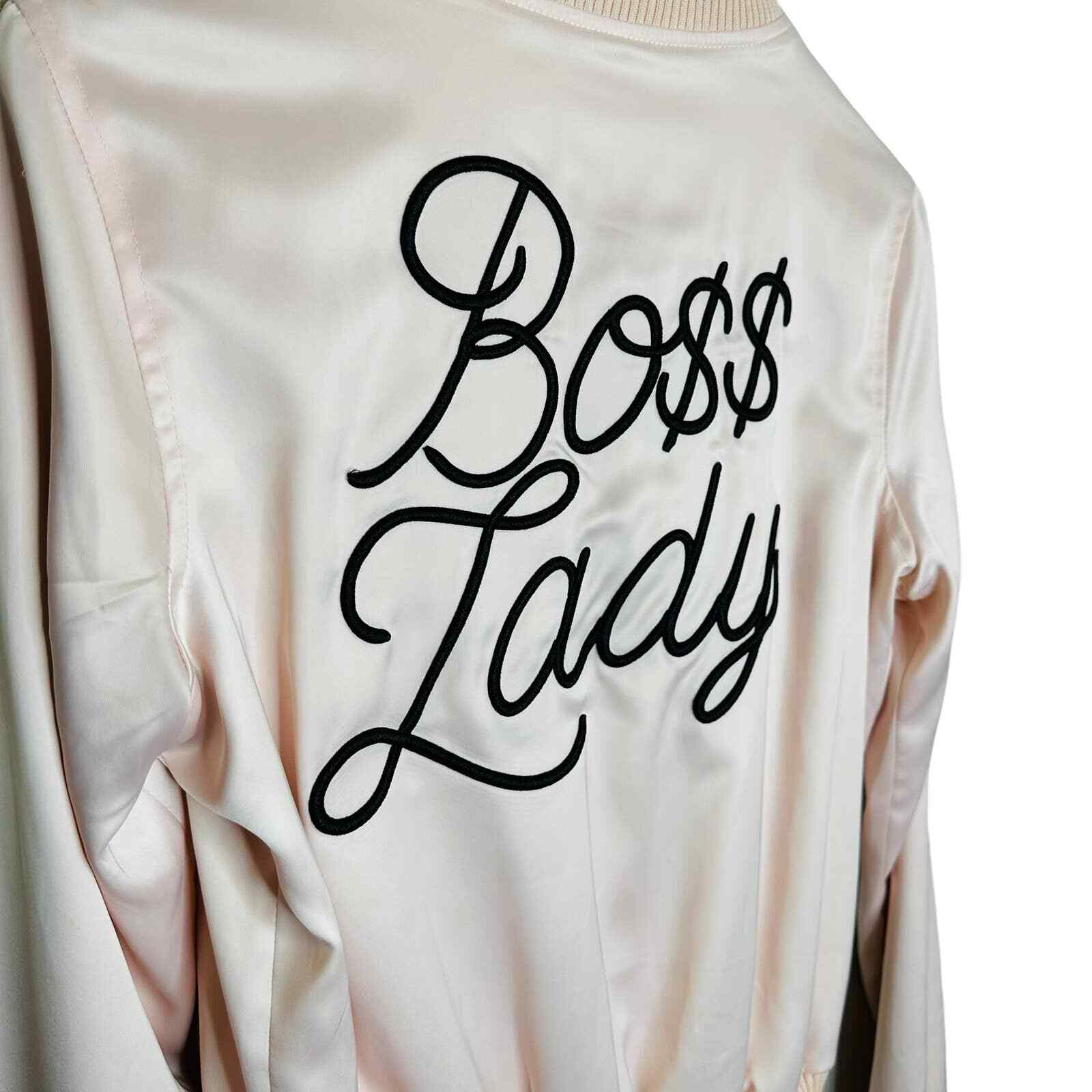 Mistress Rocks Boss Lady Pink Satin Bomber Jacket Siz… - Gem
