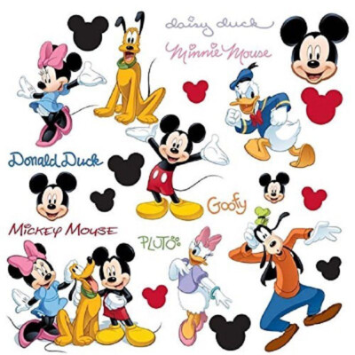 Disney MICKEY MOUSE 30 BIG Wall Decals PLUTO GOOFY MINNIE Stickers Room ...