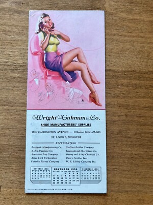 1950 K O MUNSON PIN-UP Girl CHEESECAKE Ink Blotter Calendar Wright ...