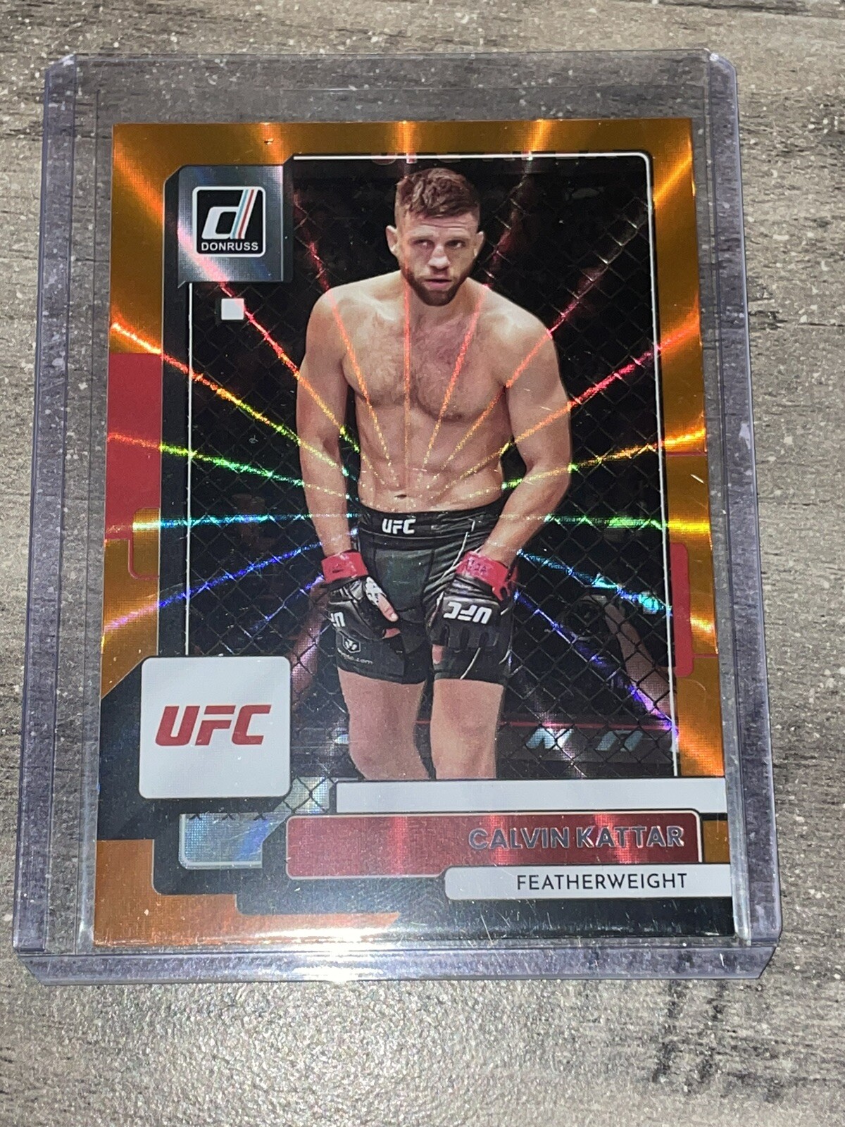 Calvin Kattar UFC Donruss 2023 Orange Halo Laser Blaster Exclusive SP ...