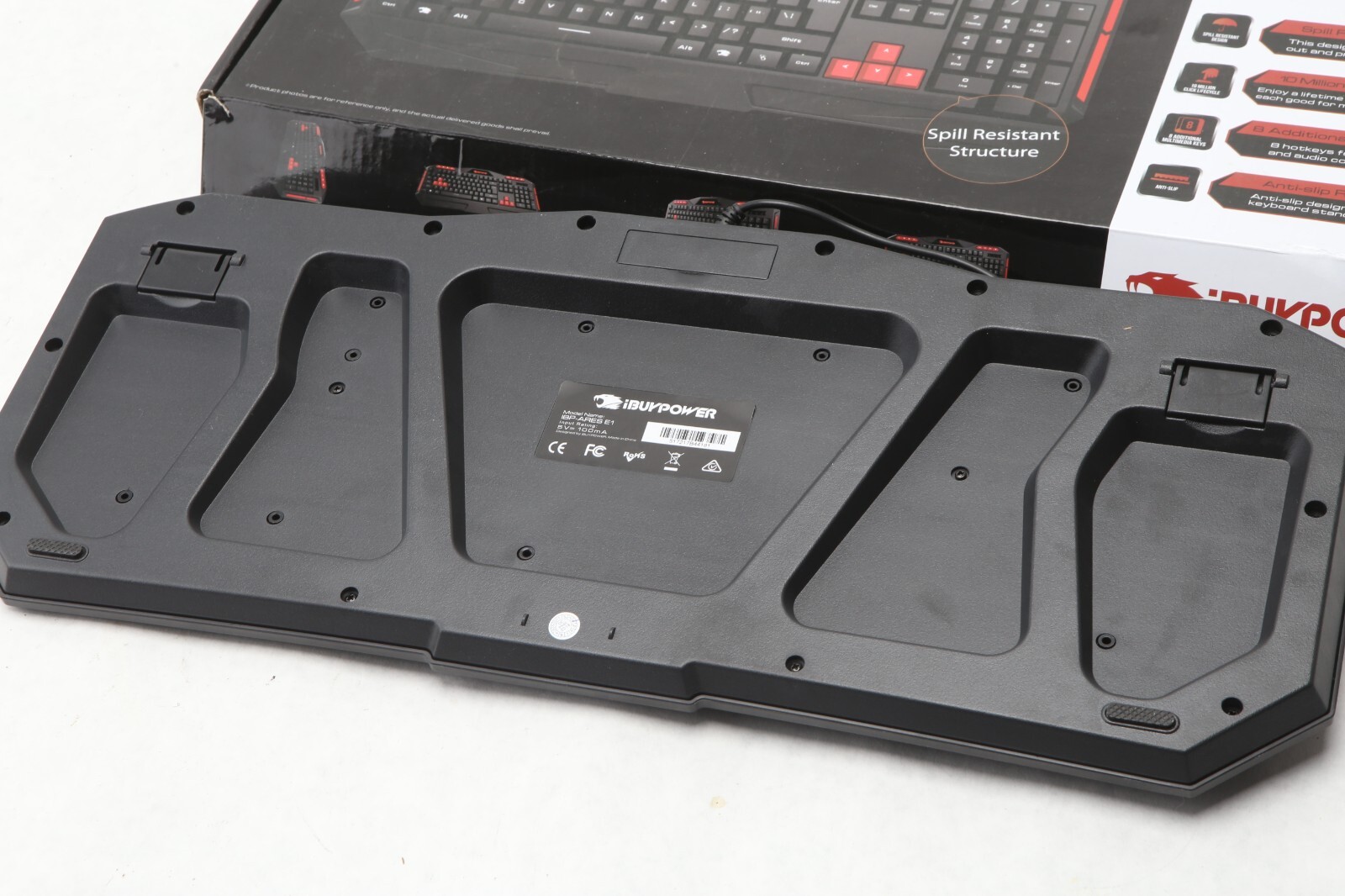 iBuyPower Gaming Keyboard IBP Ares E1 Black & Red USB Wired OPEN BOX ...