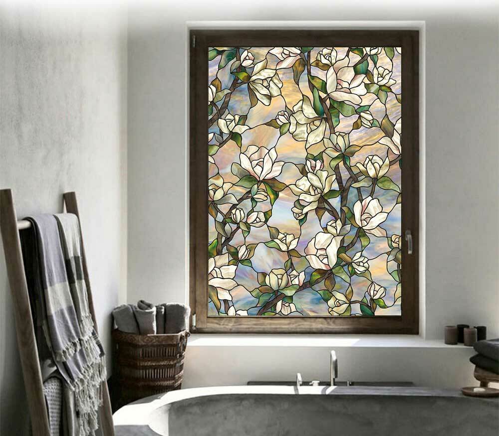 Magnolia Flower Floral Window Film Print Home Shop Glass Sticker UV ...