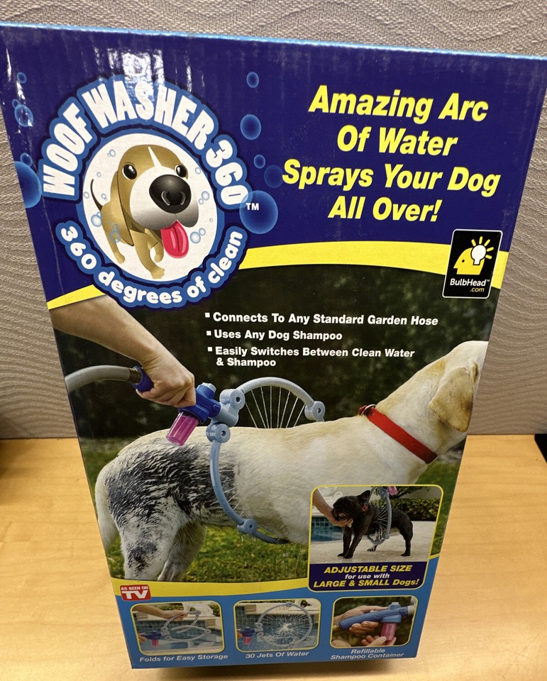 Woof Washer 360 Pet Dog Bathing Adjustable Ring Cleaner - Garden Hose ...