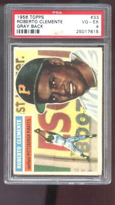 1956 Topps #33 Roberto Clemente PSA 4 Graded Baseball Card Gray Back ...