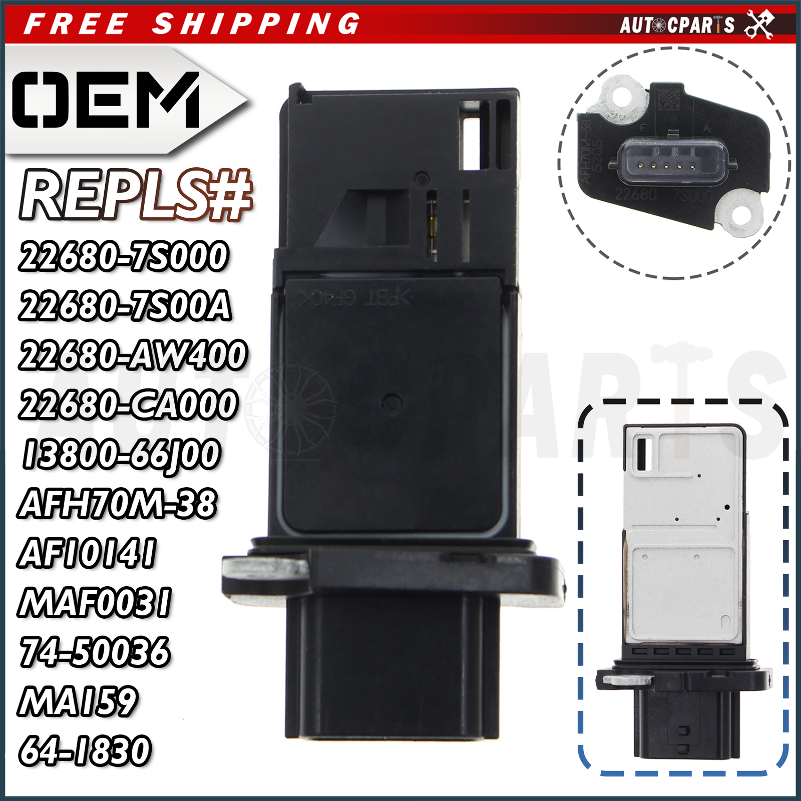 Mass Air Flow Meter MAF Sensor OEM For Infiniti G25 G35 G37 JX35 M35 ...