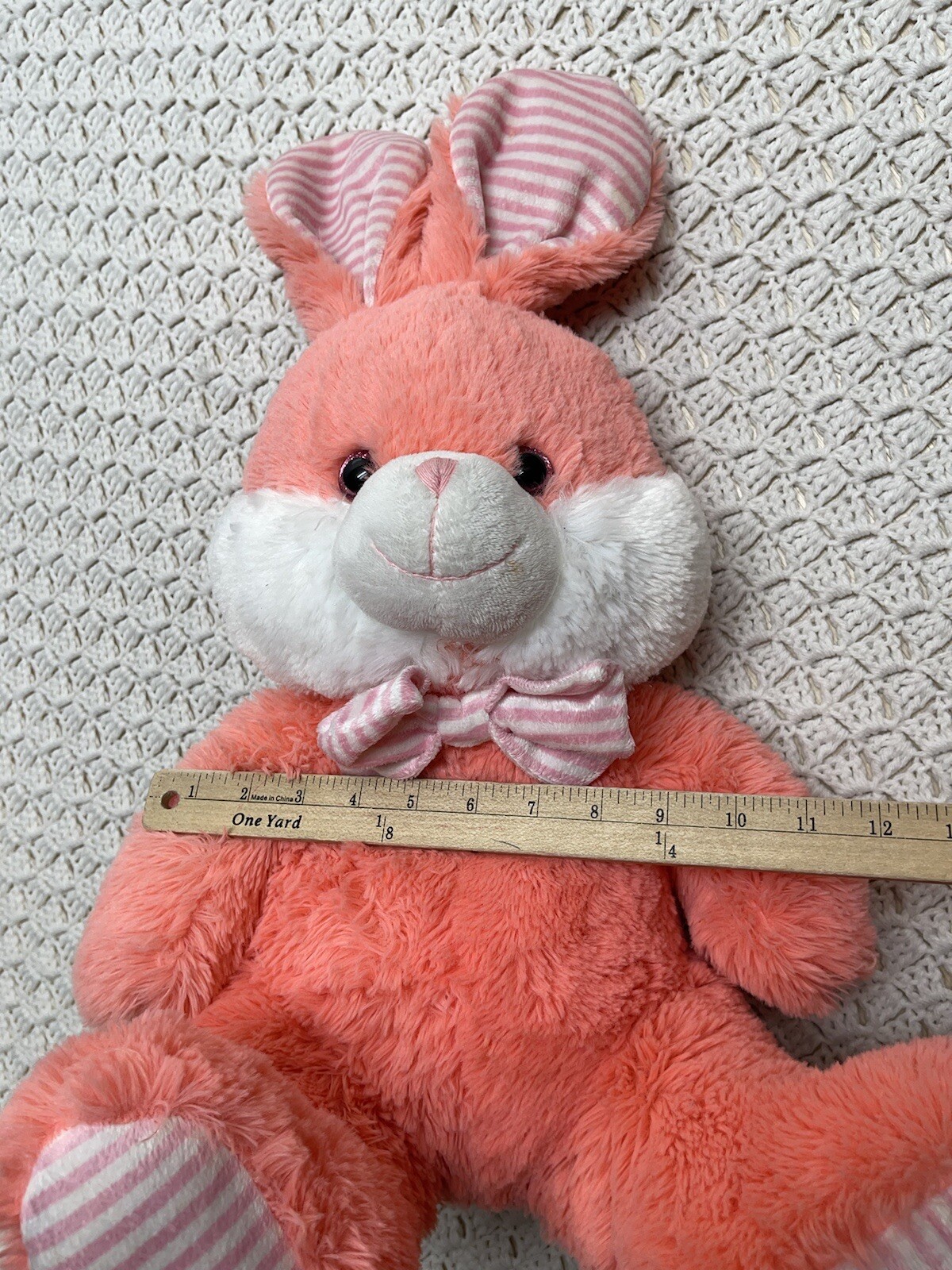 Kellytoy Rabbit Bunny Orange Gingham Bow Ears Feet Plush Stuffed Animal ...
