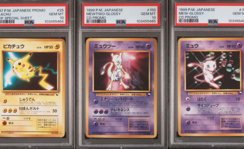PSA 10 Mewtwo-Glossy & Pikachu Mew CD Promo 1999 Sequential Set Gem MT ...