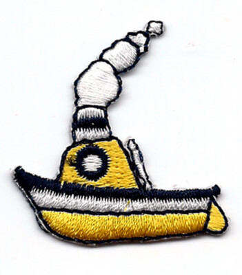 1.5X1.5" small yellow Tug Boat embroider IRON ON SEW ON PATCH marine ...