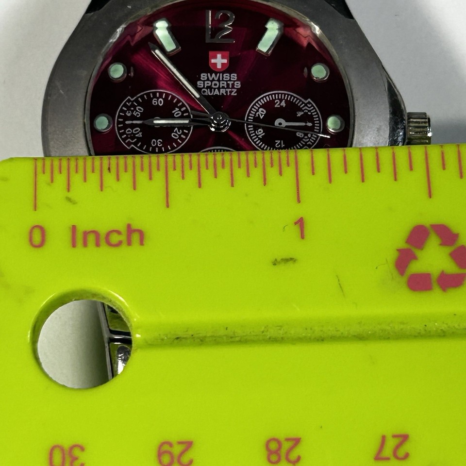 Swiss Sports Quartz Men’s Watch Red Dial Stainless Steel Band NOT ...