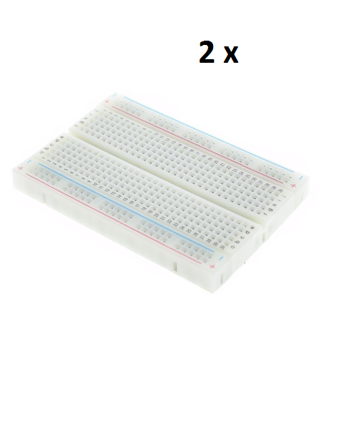 Breadboard 400 Kontakte 85 mm x 55 mm Steckbrett Arduino + Jumper Kabel ...