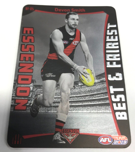 2019 AFL TEAMCOACH TRADING CARD BEST & FAIREST CHASE CARD BF5 DEVON ...
