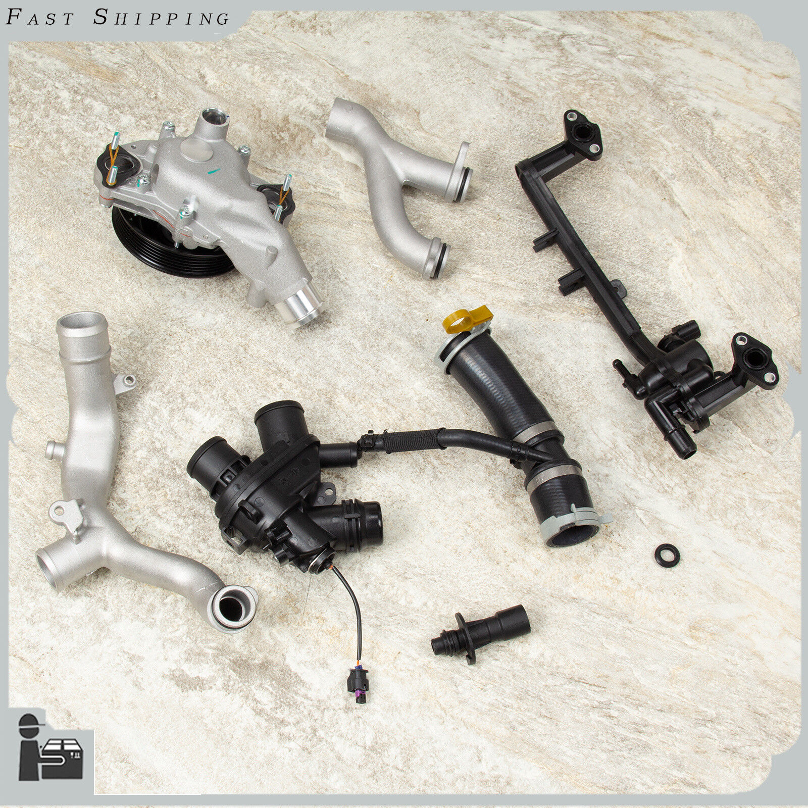 Upgraded Coolant Water Pump Pipe System Kit For Jaguar XF XJ Land Rover ...