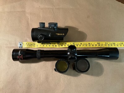 LOT OF 2 HUNTING RIFLE SCOPES TASCO 4X32 #663A BSA RED DOT RD30 1812L ...