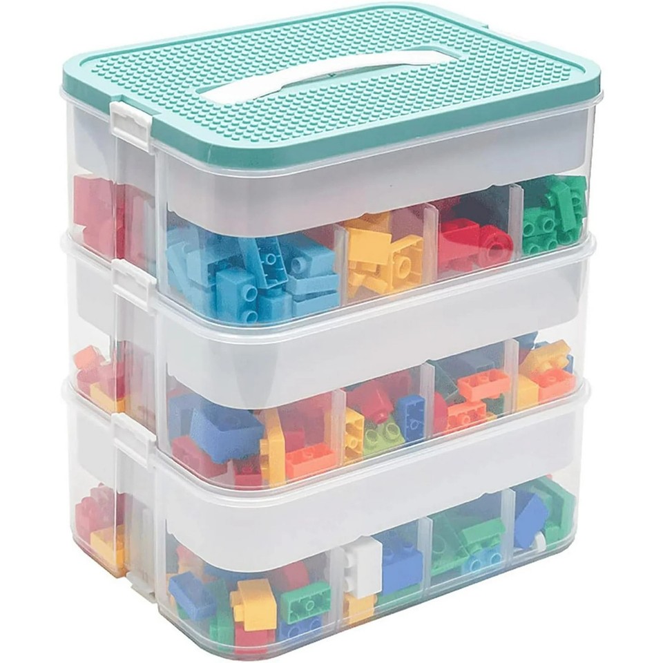 Plastic Storage Organizer for Lego Box Kids Child Toy Stackable ...