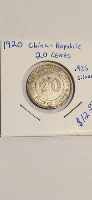 1920 China Republic Kwangtung 20 Cent Silver Coin | eBay