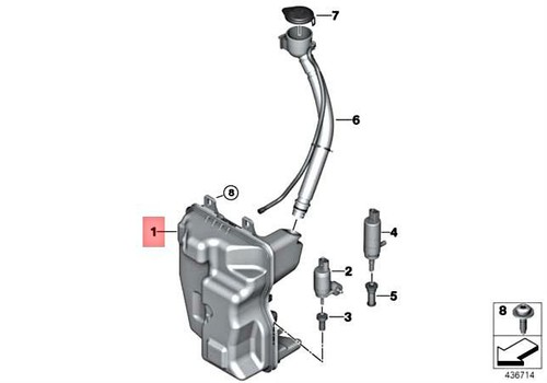 Genuine BMW MINI X1 Cooper JCW One F39 F45 Washer Fluid Reservoir ...