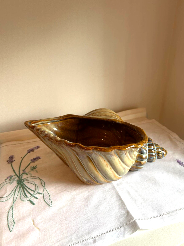 Beautiful Ceramic Conch Seashell Bowl/Planter | eBay Australia