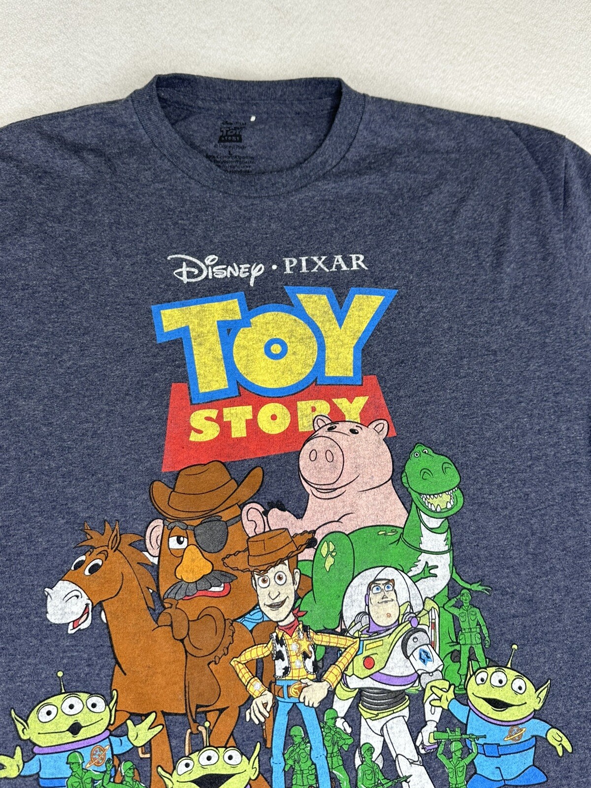 Toy Story Disney Pixar Mens Gray Graphic T Shirt - To… - Gem