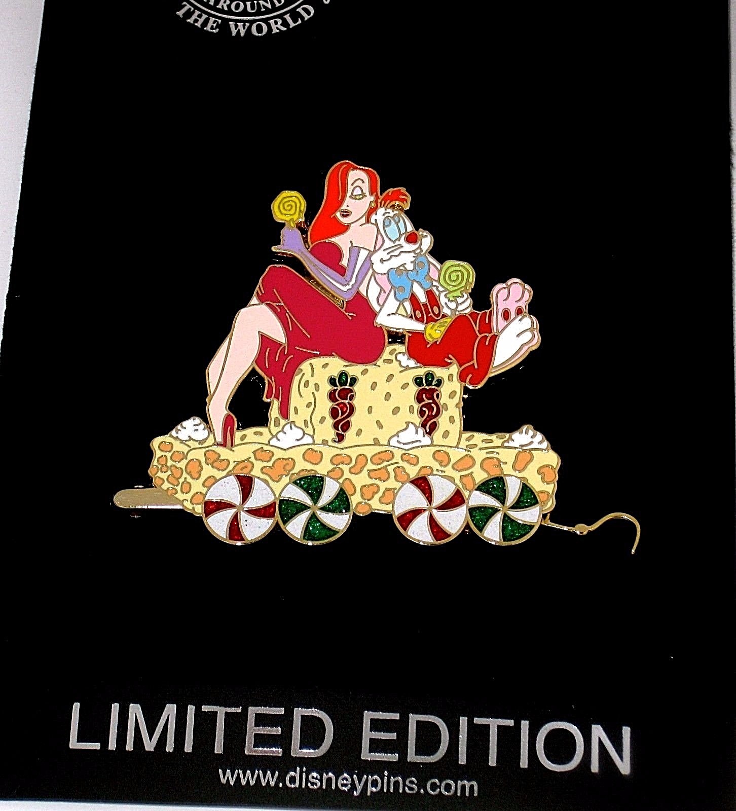 LE 100 Disney Pin JESSICA RABBIT Christmas Train Santa Claus Holiday ...