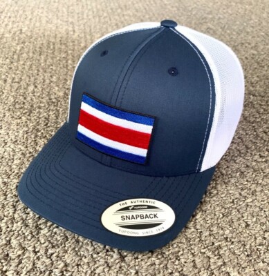 Costa Rica Flag Hat SnapBack Trucker Mesh Cap Handcrafted in America ...