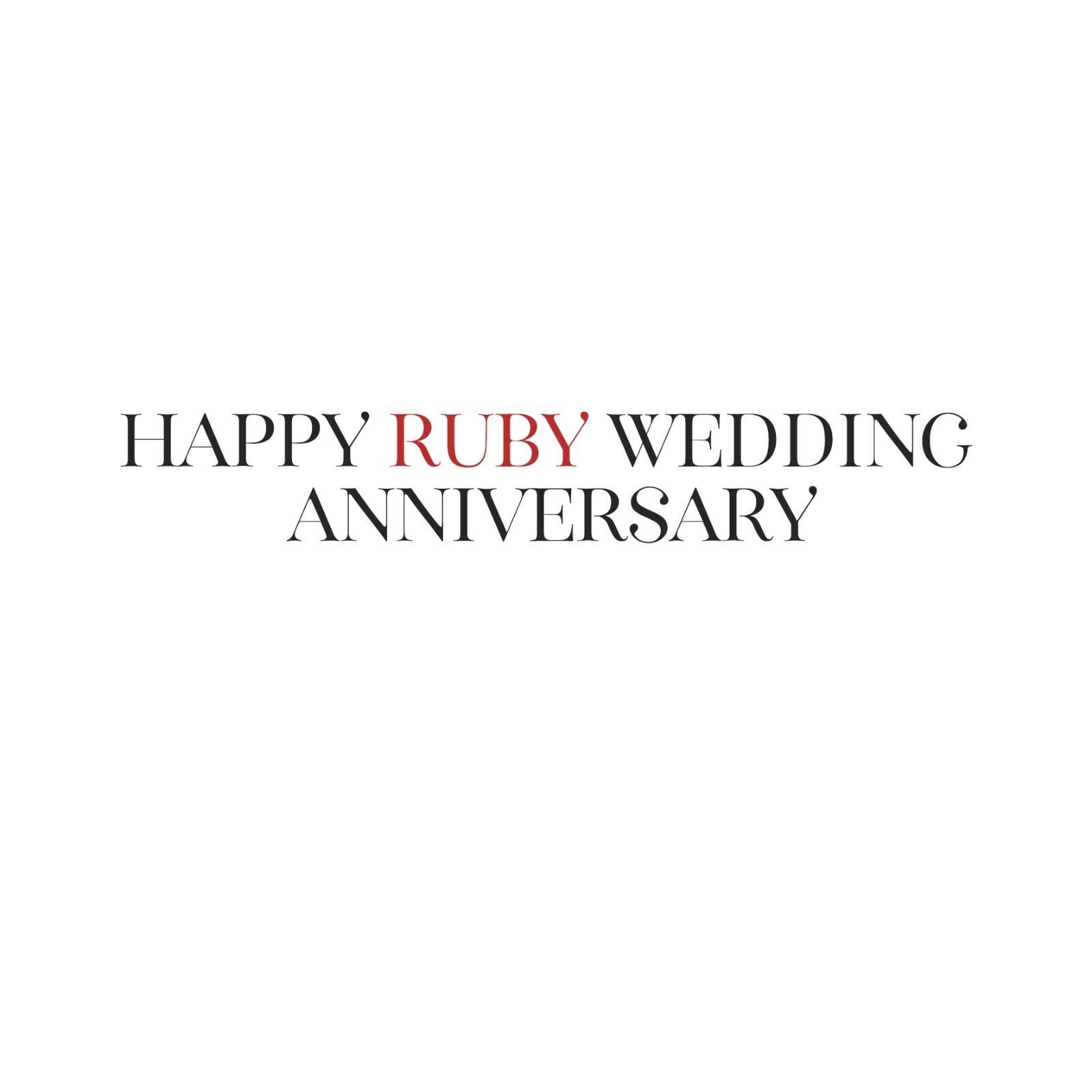 Personalised 40th Ruby Wedding Anniversary Card - Printed Ruby Design ...