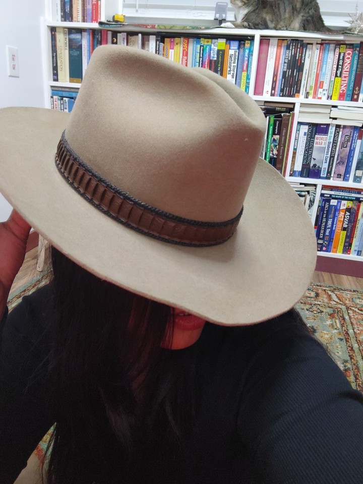 Vintage Stetson 3x Beaver Cowboy Hat Size 7 1/4 Western Brown Leather ...