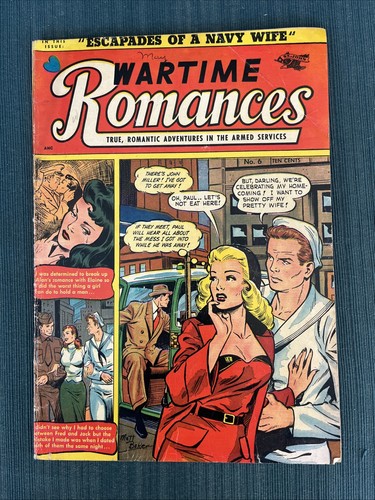 Scarce Golden Age 1952 Wartime Romances # 6. Heavy Matt Baker Cover ...
