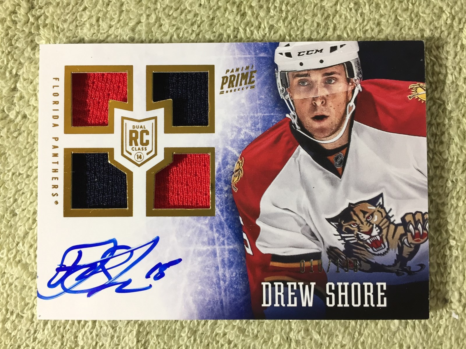 2013-14 Panini Prime DREW SHORE Rookie RC Autograph Jersey # 10/249 ...