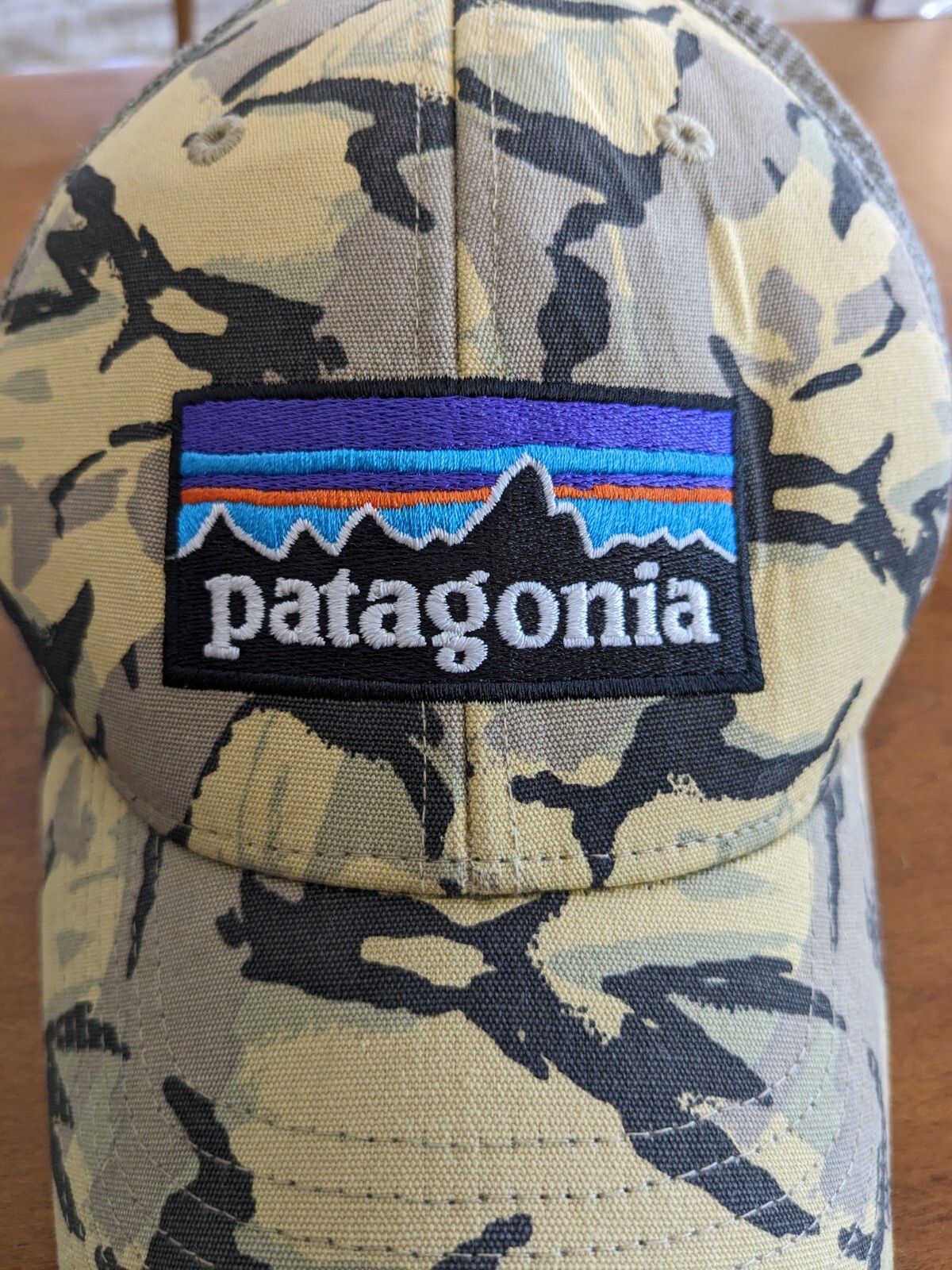 Patagonia Hat Men's One Size Trucker Cap Green Camo Big Logo Mesh Snap ...