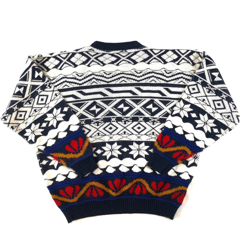 Cabin Creek Long Sleeve Acrylic Knit Sweater XL Multicolor Nordic Fair ...