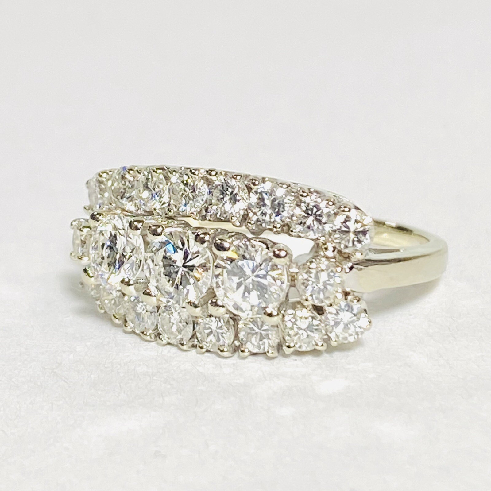 GG Certified 14K White Gold 2.64ctw Diamond Size 8.5 Ring 5.4g | eBay