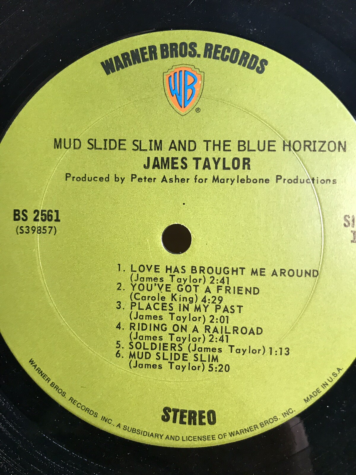 James Taylor Mud Slide Slim And The Blue Horizon Warner Bros Vinyl ...