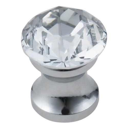 5X Diamond Shape Cupboard Furniture Clear Glass Handles Cabinets Pull ...