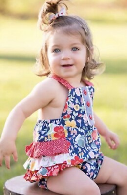 Ricrac & Ruffles Bubble Romper Yankee Doodle 18 Months Floral | eBay