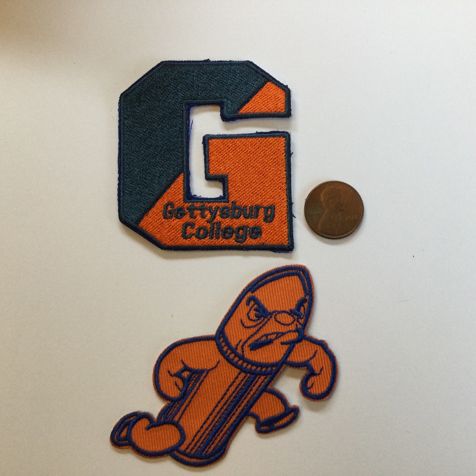 2 Gettysburg College Bullets VINTAGE EMBROIDERED IRON ON PATCHES 2.5 ...