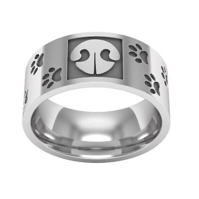 925 Sterling Silver Dog Paw Ring Dog Nose Print Ring Pet Lover Jewelry ...