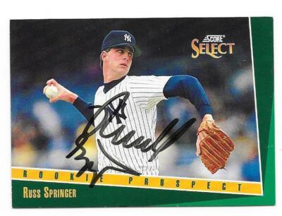 RUSS SPRINGER 1993 SCORE SELECT AUTOGRAPHED SIGNED # 337 YANKEES | eBay