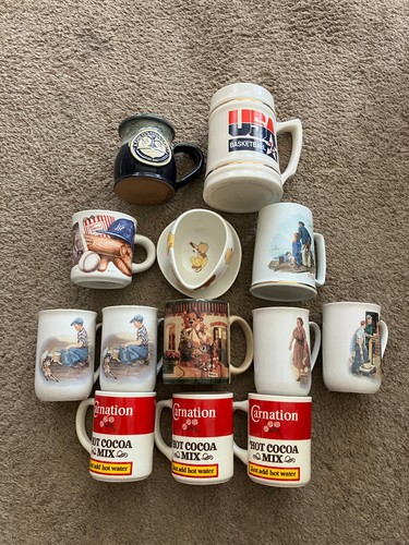 Coffee Mug Lot Vintage Norman Rockwell USA Basketball Hot Cocoa Max ...