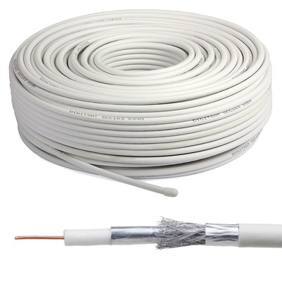 RG6 Coaxial Cable White/Black/Brown HD TV Sky Freesat Freeview ...