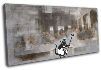 Last Supper Banksy Painter Urban SINGLE TOILE murale ART Photo Print | eBay