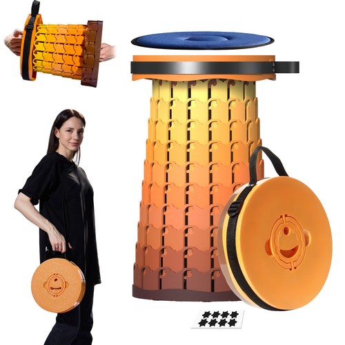 Upgraded Collapsible Stool, Max 1000lb Collapsible Seat 19.7" Extra ...