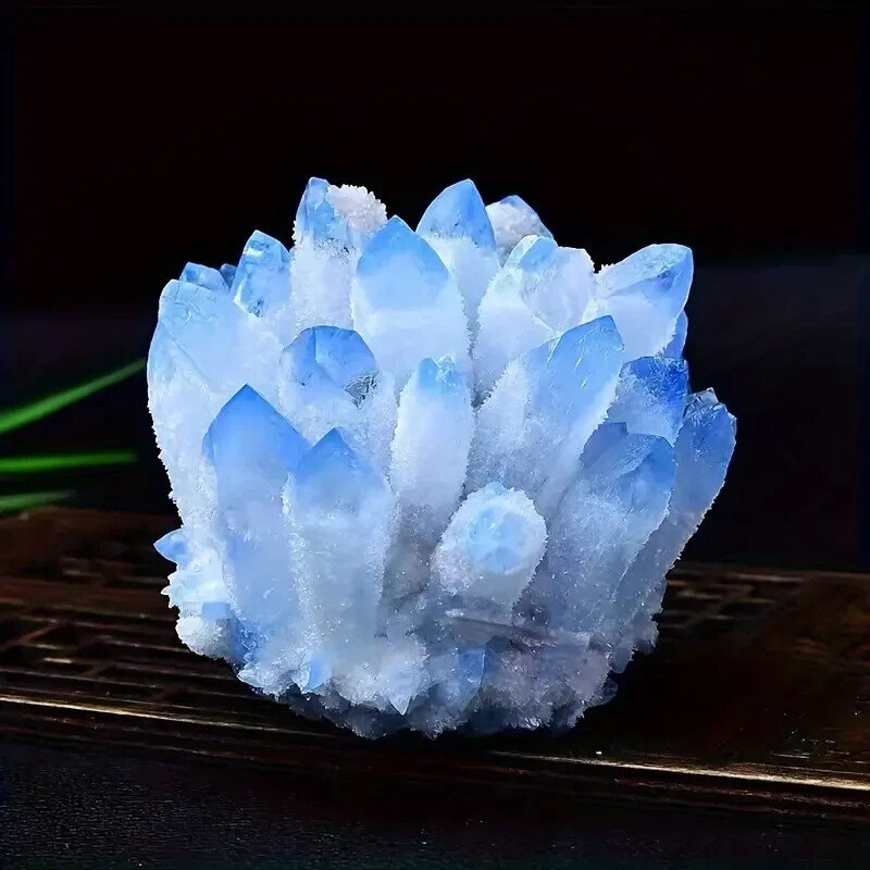 300g+ New Find Blue Phantom Quartz Crystal Cluster Mineral Specimen ...