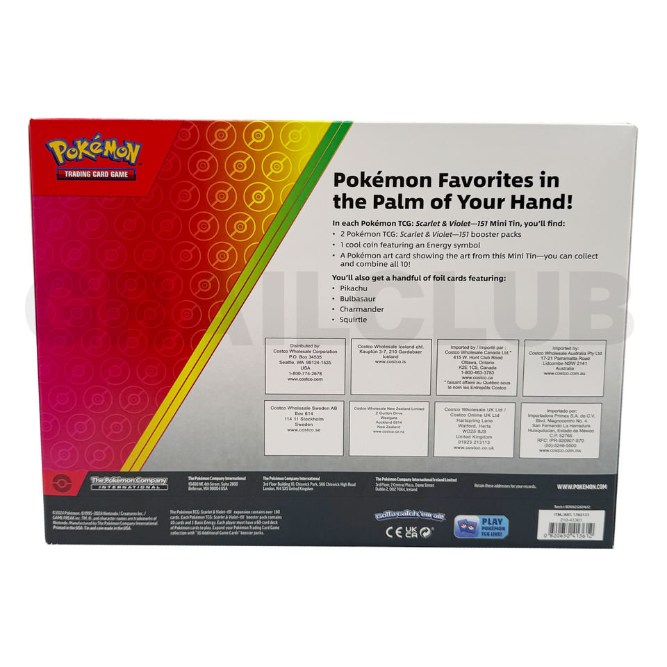 2x Pokemon 151 Costco Mini Tin Two Box Set of 5-Pack Mini Tins 10 Total ...