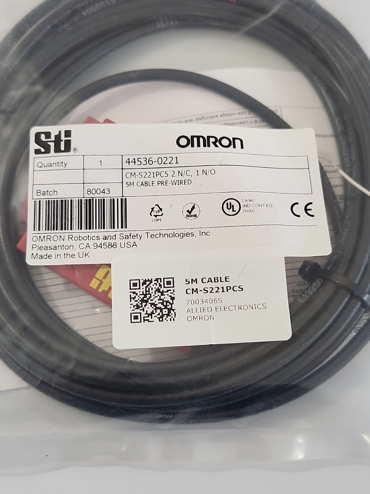 *NEW SEALED* Omron STI CM-S221PC5 Safety Switch Sensor 44536-0221 ...