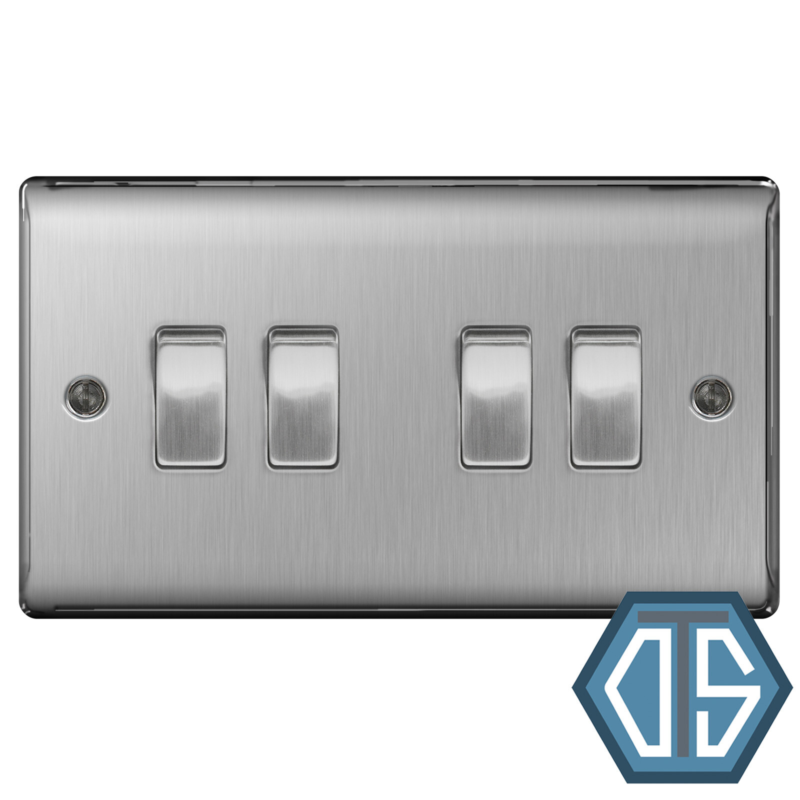 BG Nexus Brushed Steel Satin Chrome Light Switch NBS12 NBS42 NBS43 ...