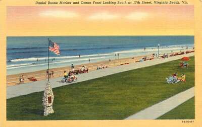 Daniel Boone Marker Park Beach Virginia Beach VA Postcard | eBay