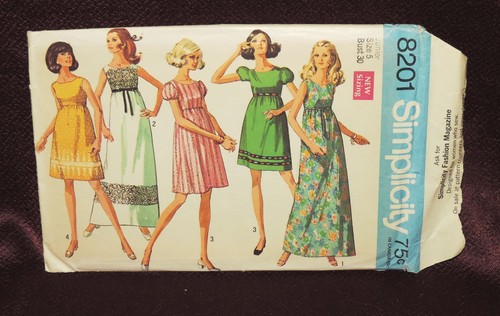 Vtg Simplicity Pattern #8201 Dress in 2 Lengths Jr sz 5 Sleeveless or ...